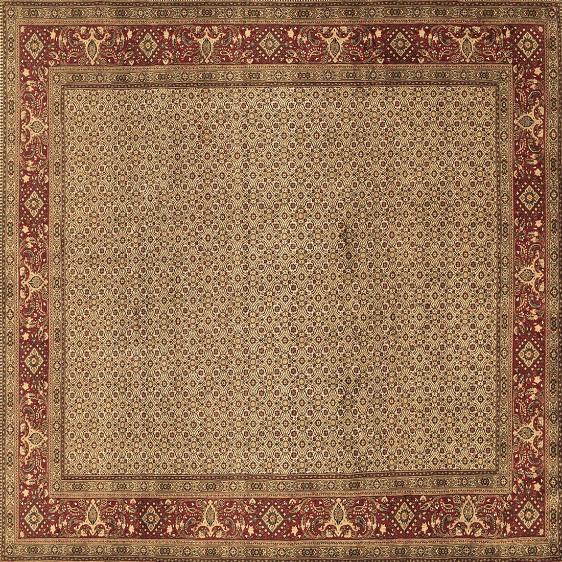 Ahgly Company Indoor Square Persian Brown Traditional Area Rugs, 4 ...