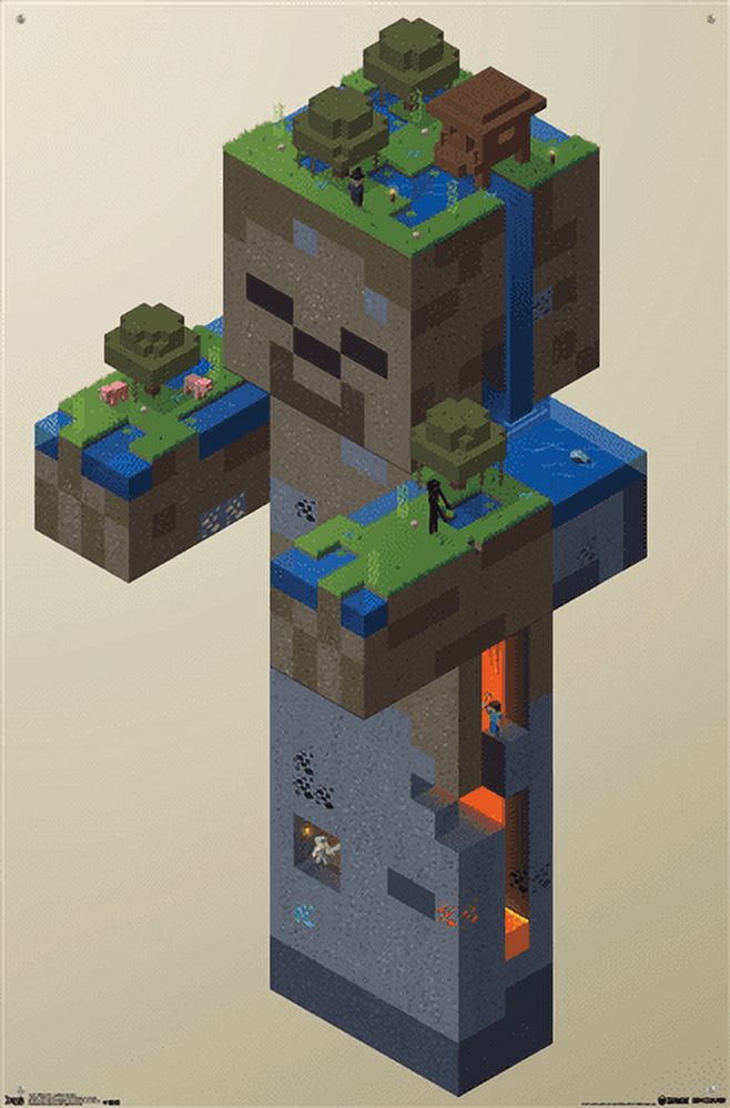 Zombie Head Minecraft Statue