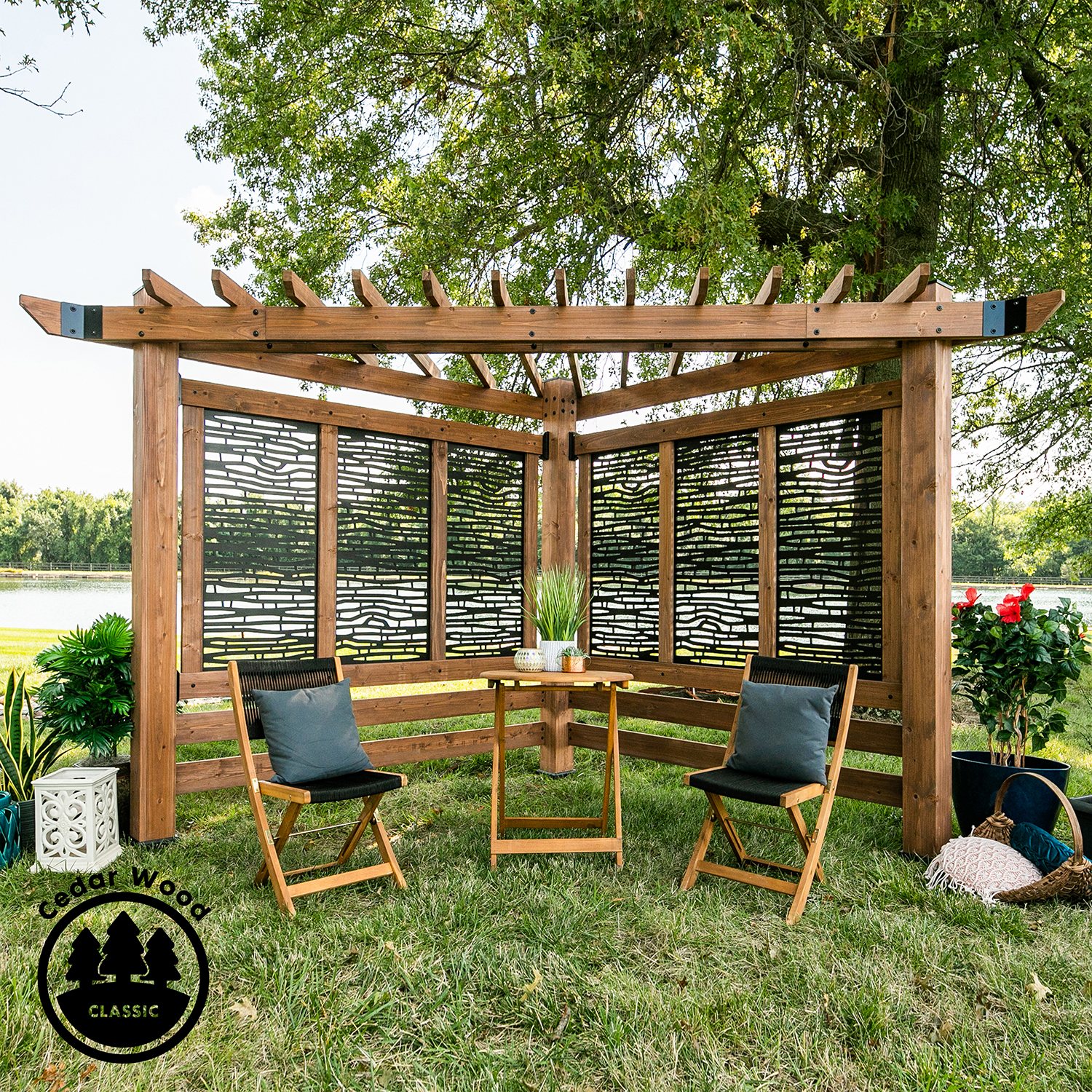 Backyard Discovery Verona Cedar Cabana Pergola Light Brown - Samsclub.com
