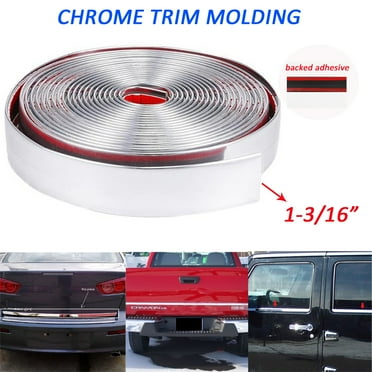 25Foot Automotive Chrome Trim Molding Strip - 1/4in(6mm) Cars Body Side ...