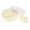 Mainstays Plastic Round Food Storage Snack Container, White, 11 Pieces ...