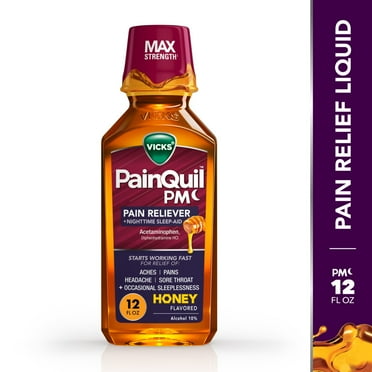 Vicks PainQuil Pain Relief Acetaminophen 1000mg Liquid for Headache ...