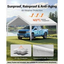 Kimunuk 10' x 20' Canopy Replacement Cover, Outdoor Portable Carport ...