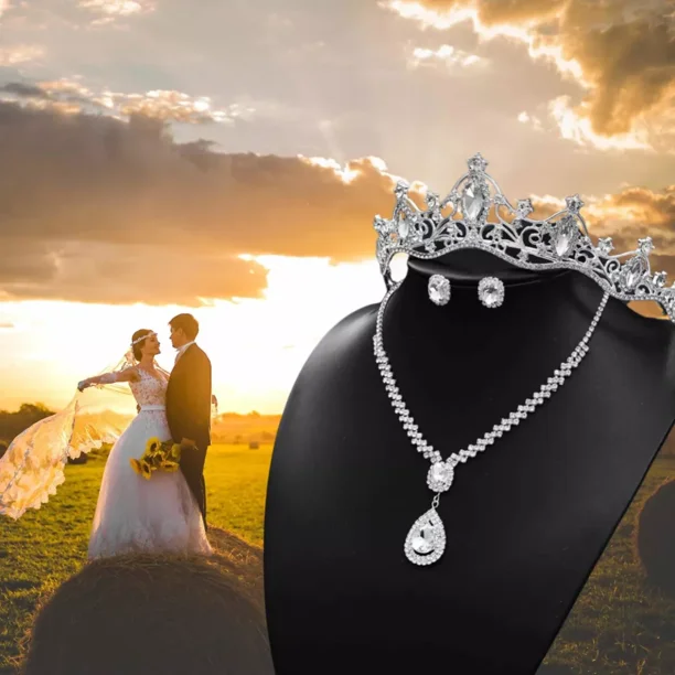 Set Corona Tiara Tocado Gargantilla Novia Xv Años Reina | Walmart en línea