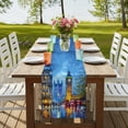 Blue Sky Building Burlap Cotton Table Runner 13x72 Inches Long, Modern ...