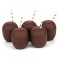 Coconut Cups, Plastic Coconut Cups with Lids and Straws for Hawaiian ...