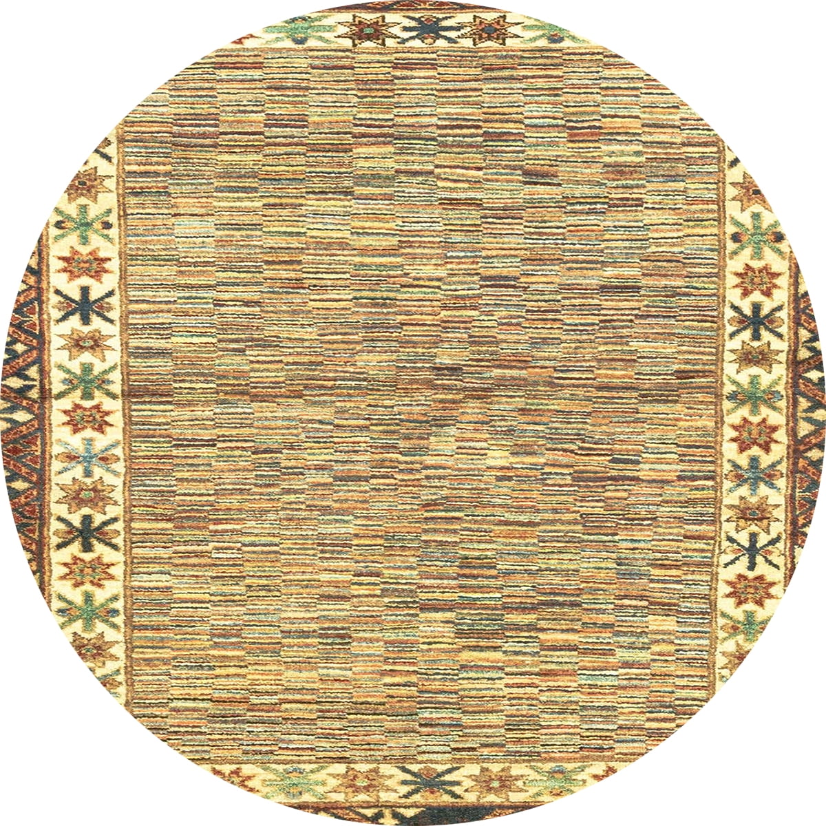 Ahgly Company Indoor Round Abstract Chrome Gold Yellow Abstract Area ...