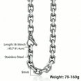 9mm Men‘s Gold Color Stainless Steel Cable Link Chain Necklace, 7-32 ...