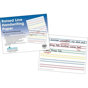 Raised Line Writing Paper - Red and Blue Lines -Package of 50 - Walmart.com