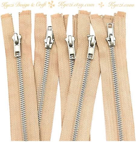 3 Inch - 36 Inch Silver Separating Jacket Zippers, 5 Teeth Zippers, Y ...