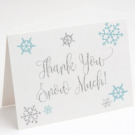 Winter Thank You Cards Thank You Snow Much Baby Shower Little Snowflake ...