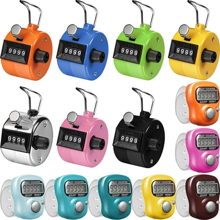 14 Pieces Finger Counters and Hand Tally Counters 4 Digit Display ...