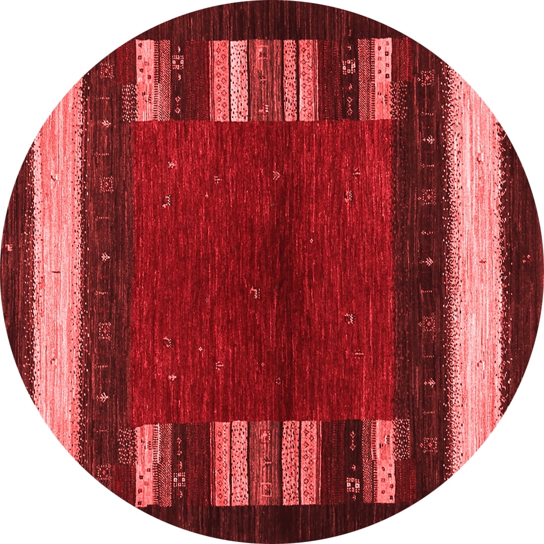 Ahgly Company Indoor Round Abstract Red Contemporary Area Rugs, 8 ...