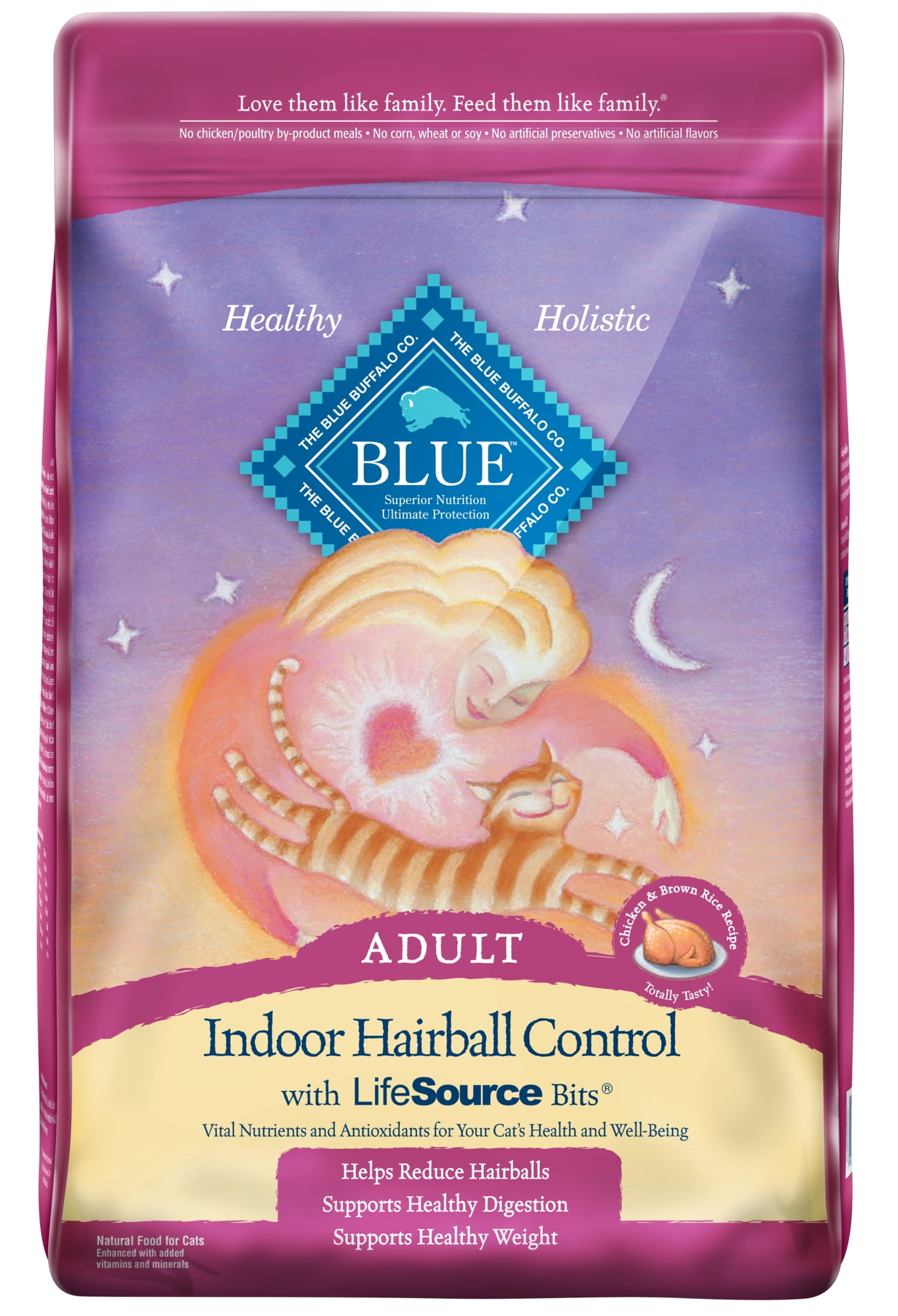 Blue Buffalo Indoor Hairball Control Chicken and Brown Rice Dry Cat ...