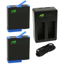 Replacement for GoPro HERO5 Black Battery (2-Pack, 1220mAh) and Dual ...