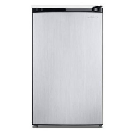 Daewoo 4.4 Cu Ft Single Door Mini Fridge FR-044RVSE, Silver | EstoreInfo