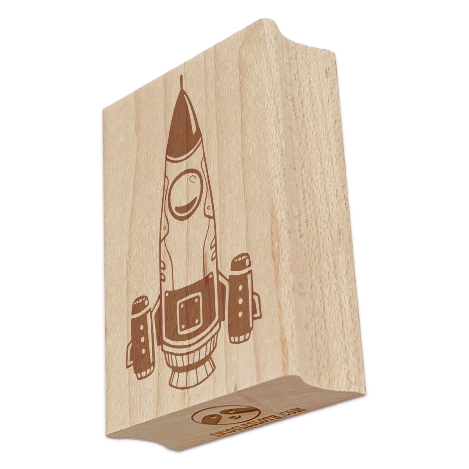 Rocket Space Ship Aircraft Science Fiction Rectangle Rubber Stamp ...
