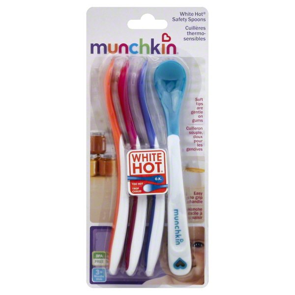Munchkin White Hot Safety Plastic Spoons, 4 Pack - Walmart.com
