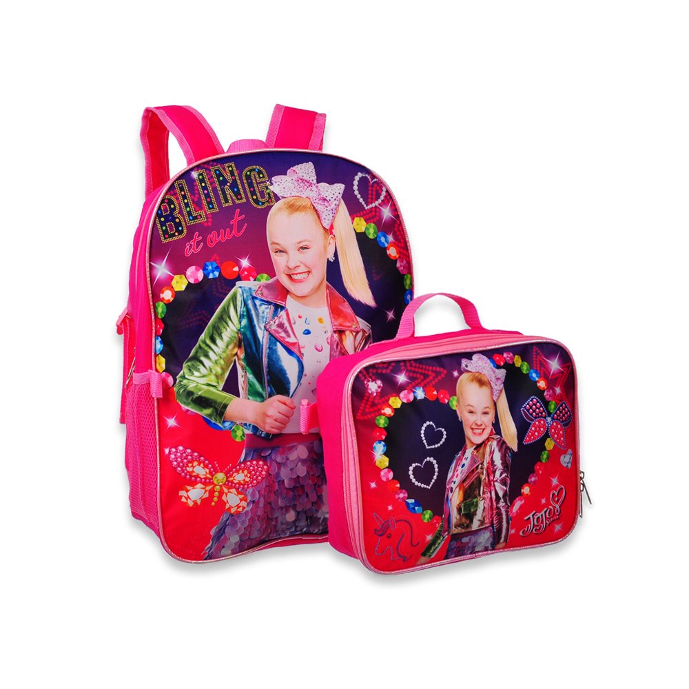 JoJo Siwa - JoJo Siwa Girls 16" Backpack w/Detachable Lunch Bag Bling ...