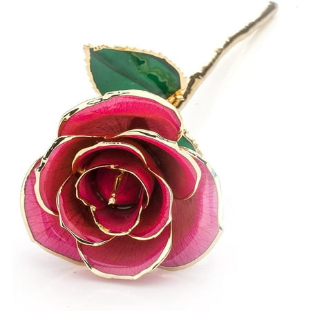 24K Gold Rose, Eternal Rose Handmade Preserved Rose With Stand And Gift ...