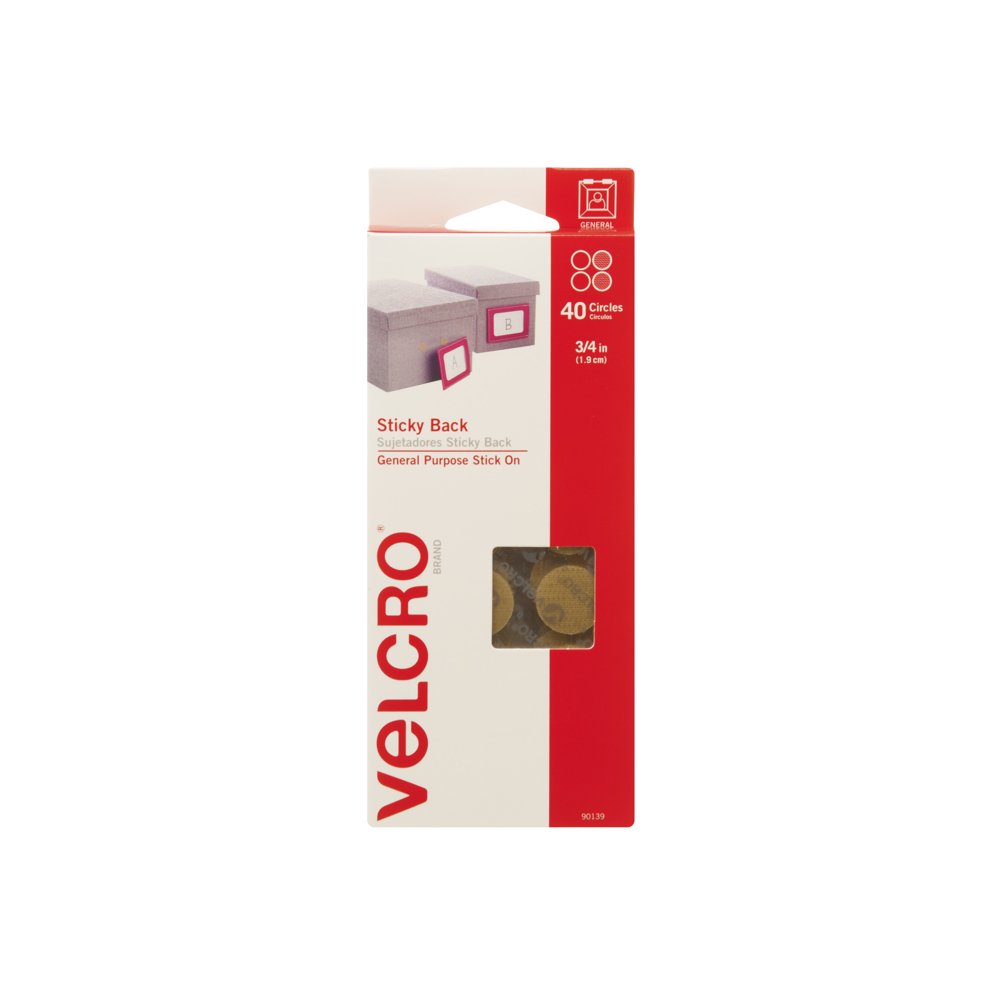 VELCRO® Brand Sticky Back 3/4in Circles, Beige - 40 ct. - Walmart.com ...