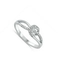 White CZ Infinity Spiral Swirl Knot Loop Ring Sterling Silver Band 925 ...