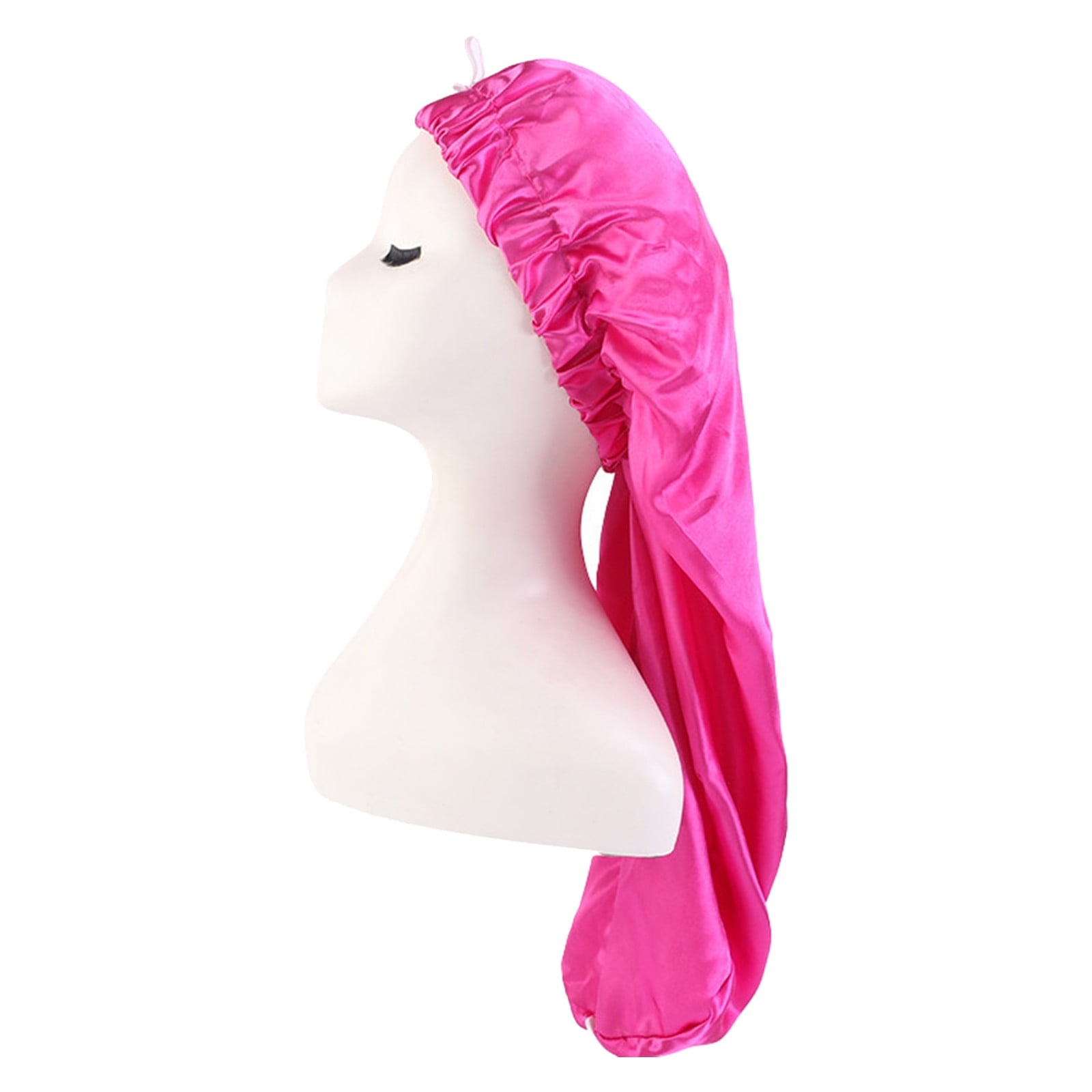 WZHKSN Women Satin Bonnet Soft And Elastic Long Hair Cap Large ...