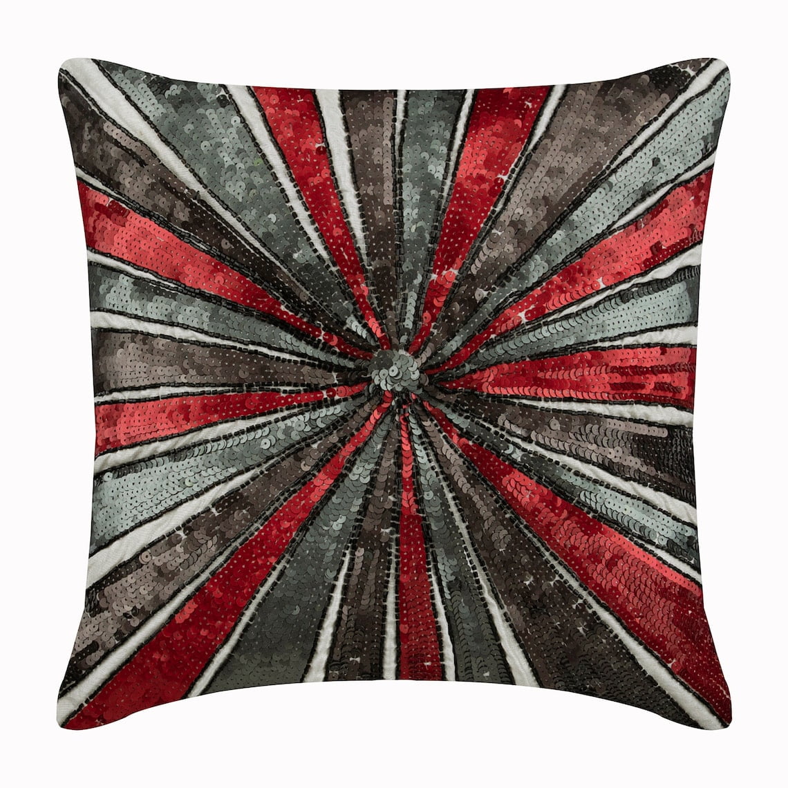 Red Pillow Cover 24x24 inch (60x60 cm), Luxury Red Shams, Sequins ...
