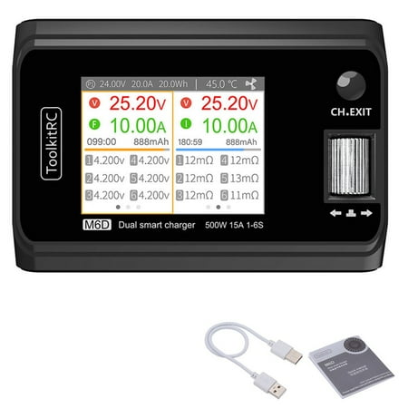 2022 Newest ToolkitRC M6D 250Wx2 15A Dual Channel MINI Smart Charger ...