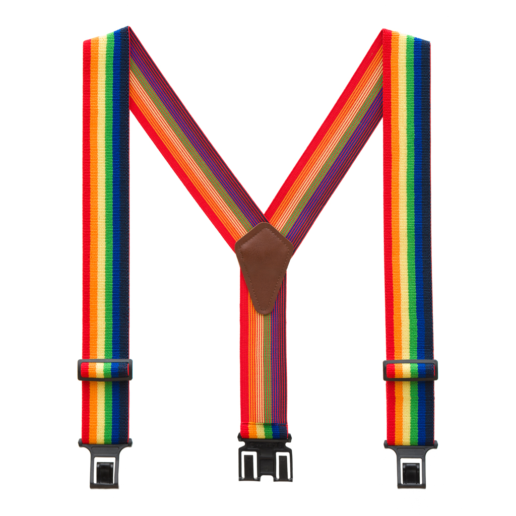 Perry Suspenders 42 IN Perry Rainbow Striped Belt-Clip Suspenders - 2 ...