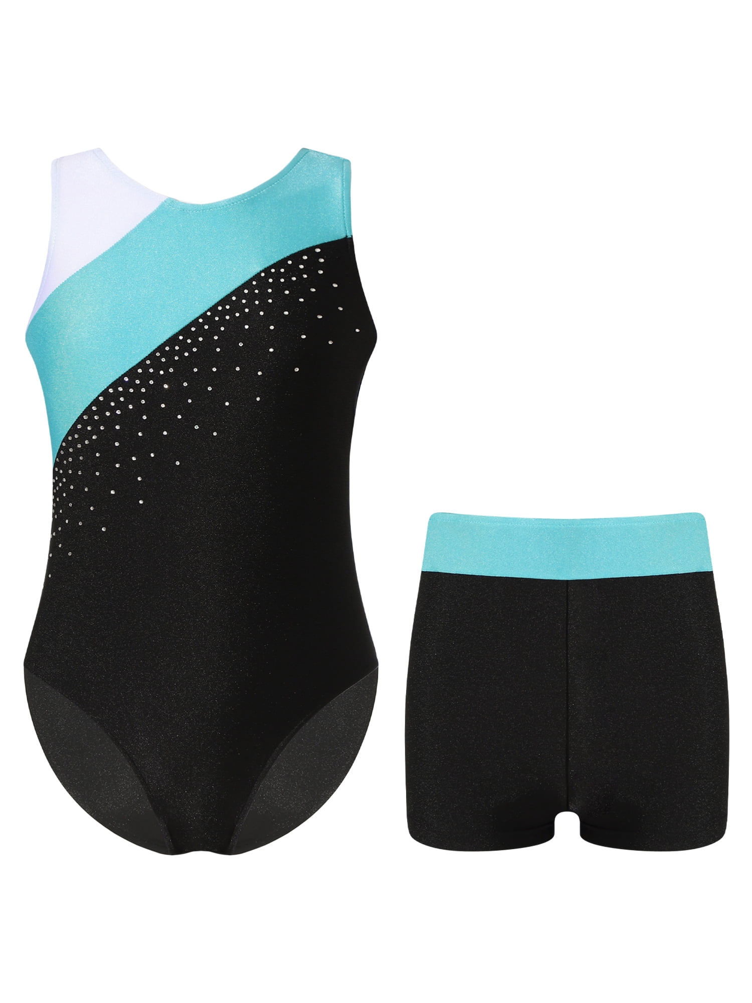 CHICTRY Girls Gymnastic Ballet Dance Costume Shiny Rhinestone Leotard ...