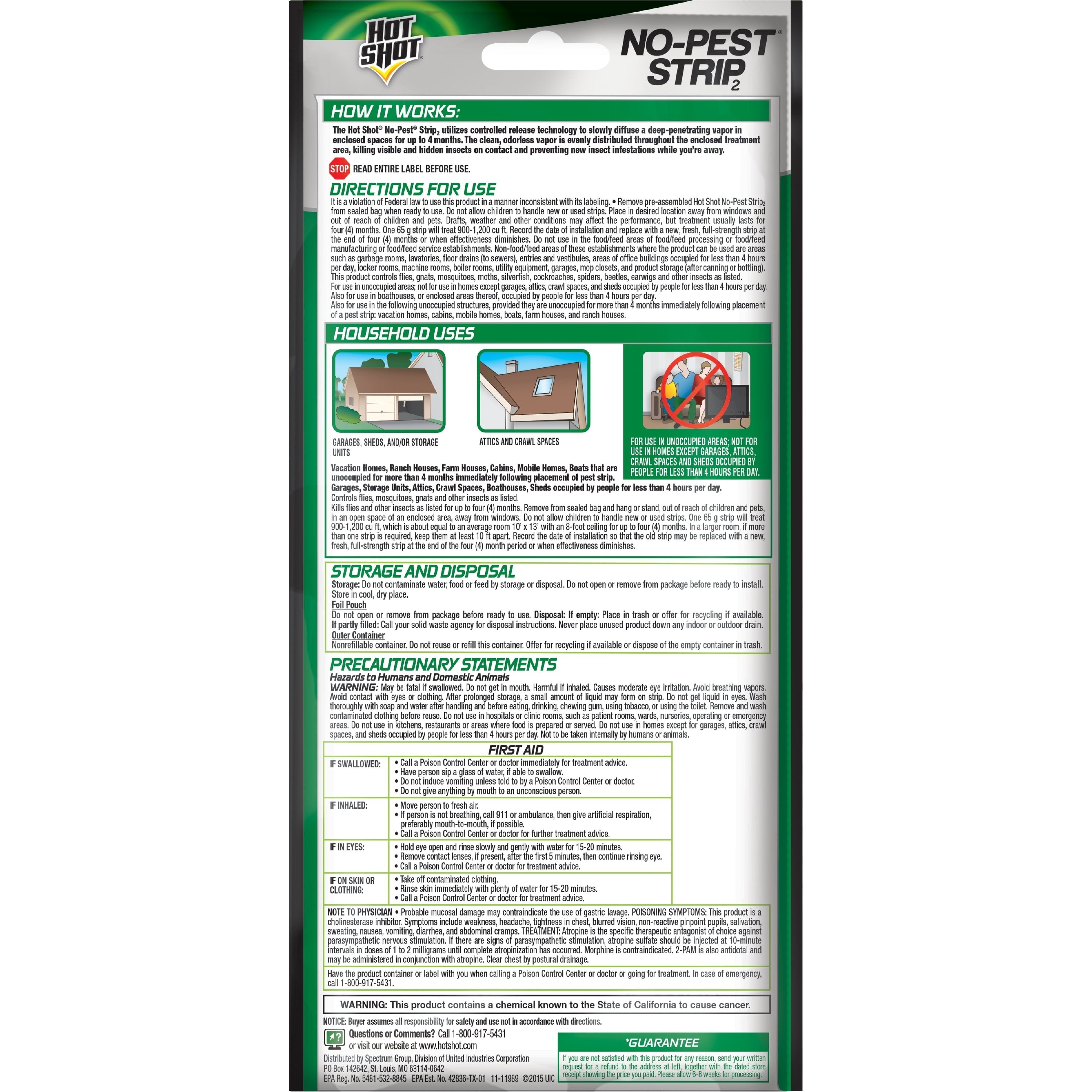 Buy Hot Shot No-Pest Strip2, Kills Flying & Crawling Insects, 1 Count ...