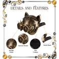 Attitude Studio Gold Steampunk Metallic Cat Mask Costume With Goggle ...