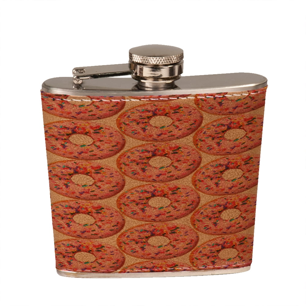 KuzmarK 6 oz. Leather Pocket Hip Liquor Flask - Donuts Doughnuts ...