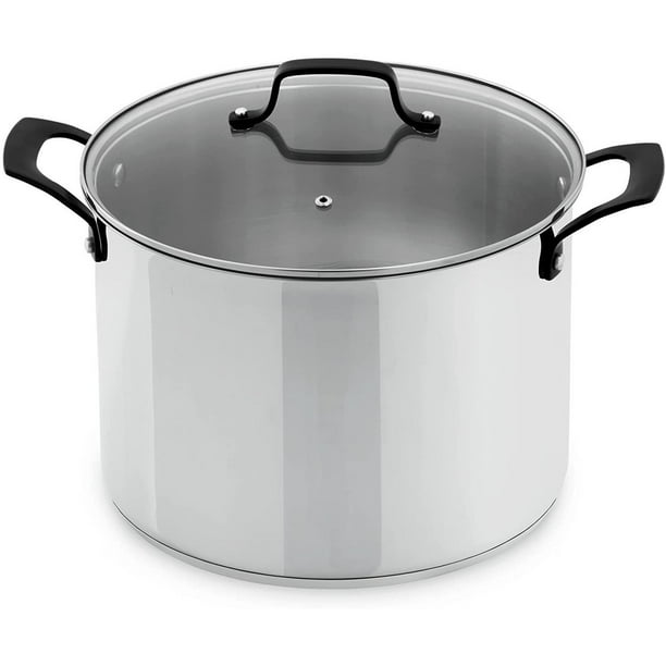 GrandTies Tri-Ply 12 QT Stainless Steel Stock Pot with Lid Induction ...