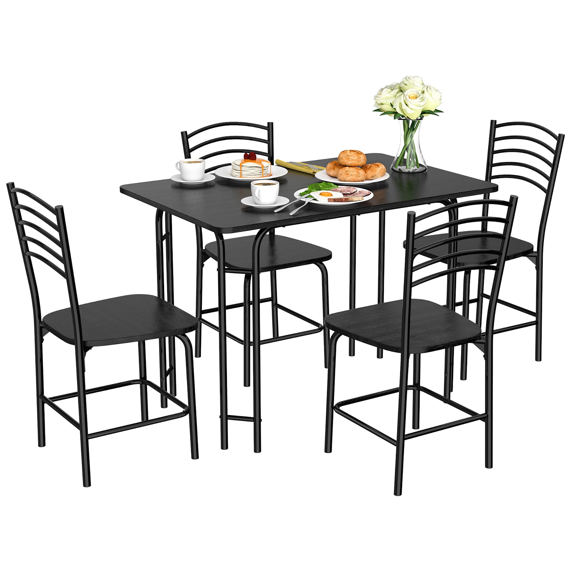 Click here for Costway 5 Pcs Modern Dining Table Set 4 Chairs Ste... prices