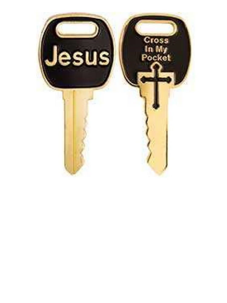 Jesus Keys with Pocket Cross for My Key Ring, Brass - Set of 2 ...