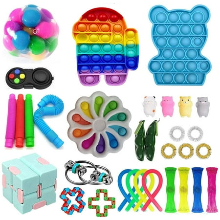 Sensory Fidget Toys Set for Kids Adults, Relieves Stress and Anxiety ...