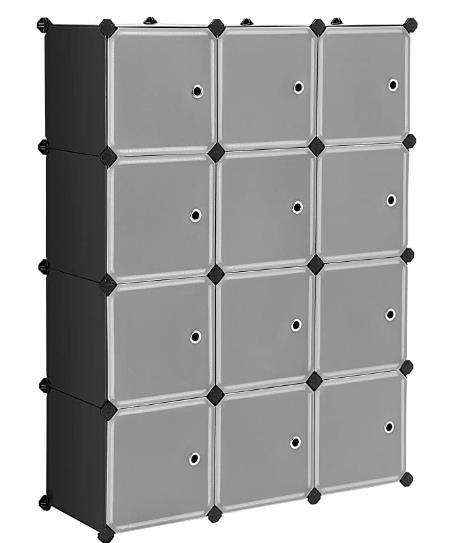 SalonMore 12-Cube Closet Cabinet Organizer Plastic Square Bookcase for ...