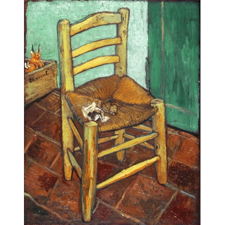 Van Gogh: Chair, 1888-89. /Nthe Chair And The Pipe. Oil On Canvas By ...