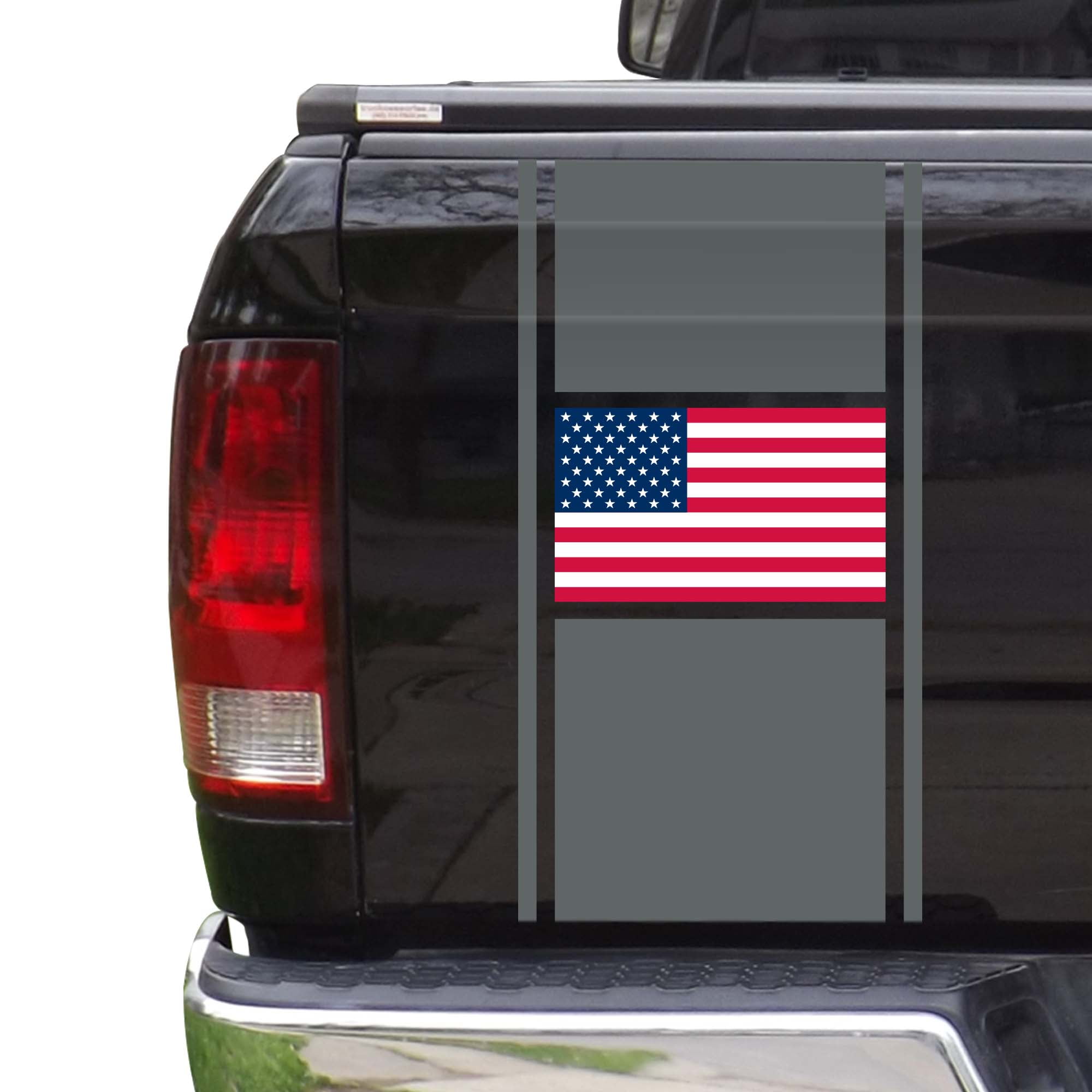 American USA Flag Racing Stripes Truck Tailgate Vinyl Decal Sticker ...