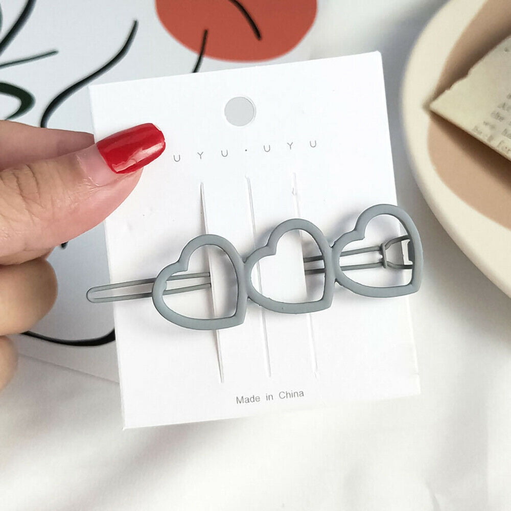 Fashion Cute Charming 3-Love-Heart Hair Pin Side Fringe & Bangs Hair ...