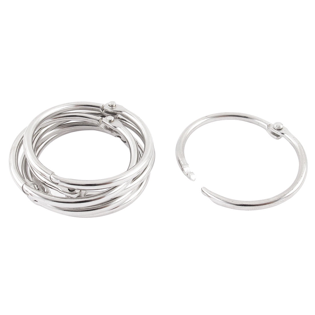 6pcs 32mm Inner Dia Book Office Metal Loose Leaf Binder Hinge Snap Ring ...