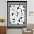 Black Floral Sheer Curtains 45 Inches Long for Bedroom, Retro Flowers ...