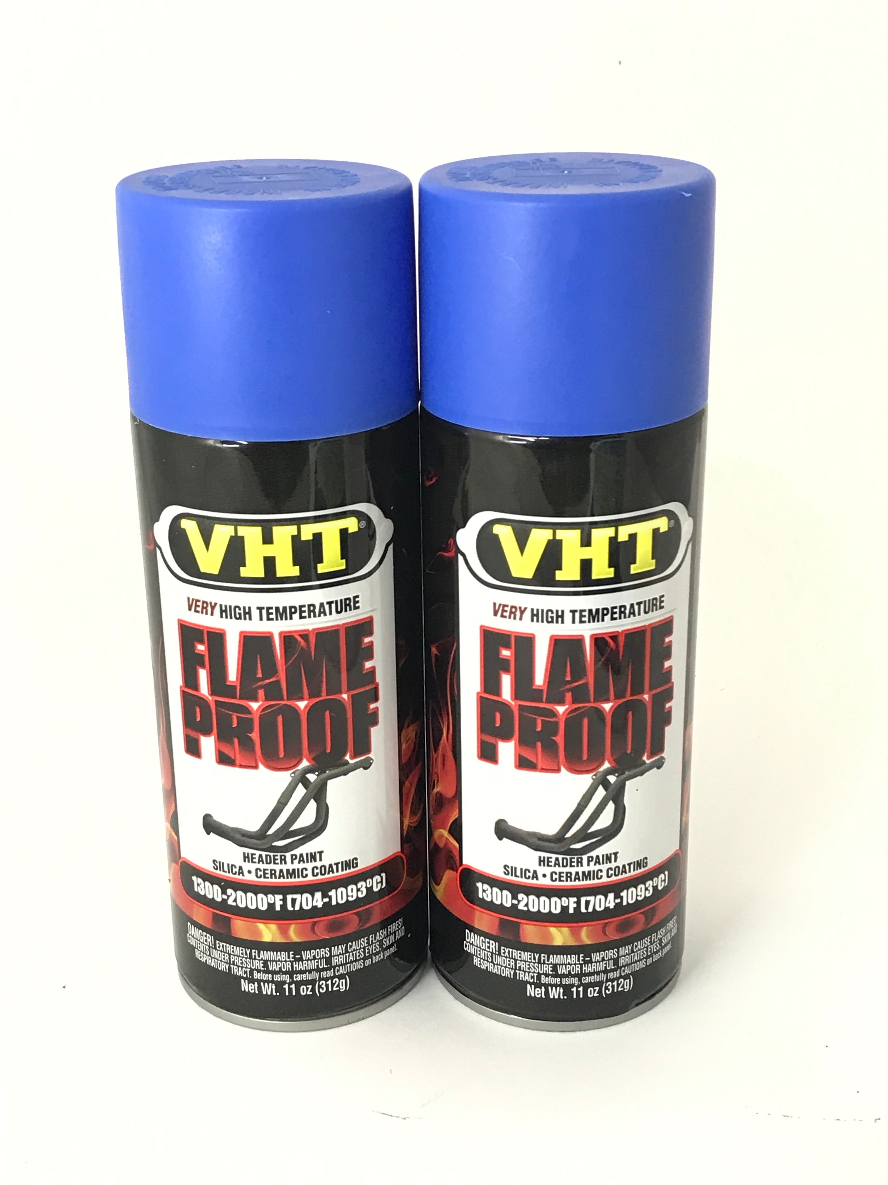 VHT SP110-2 PACK High Temperature Flame Proof FLAT BLUE Header Spray ...