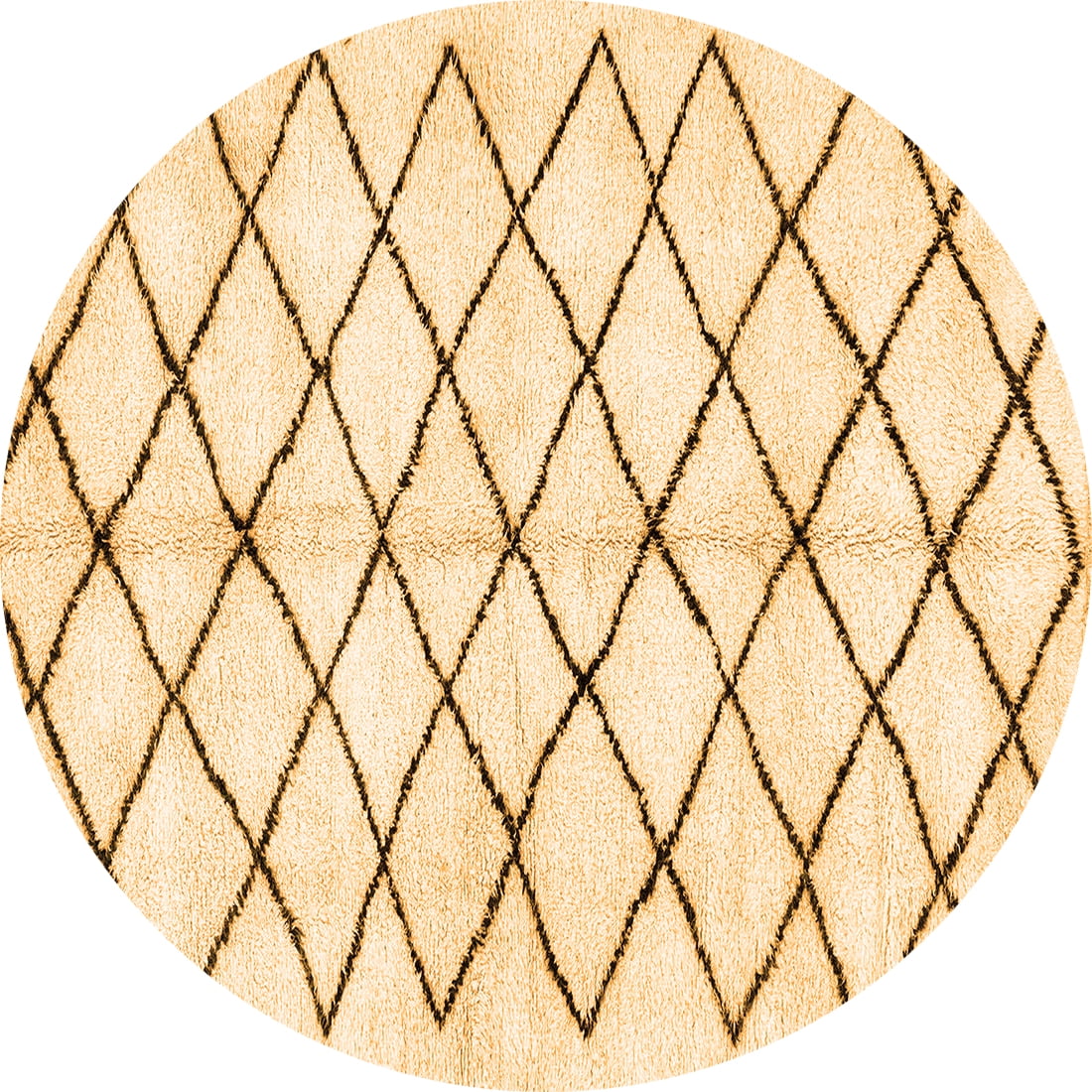 Ahgly Company Indoor Round Solid Orange Modern Area Rugs, 6' Round ...