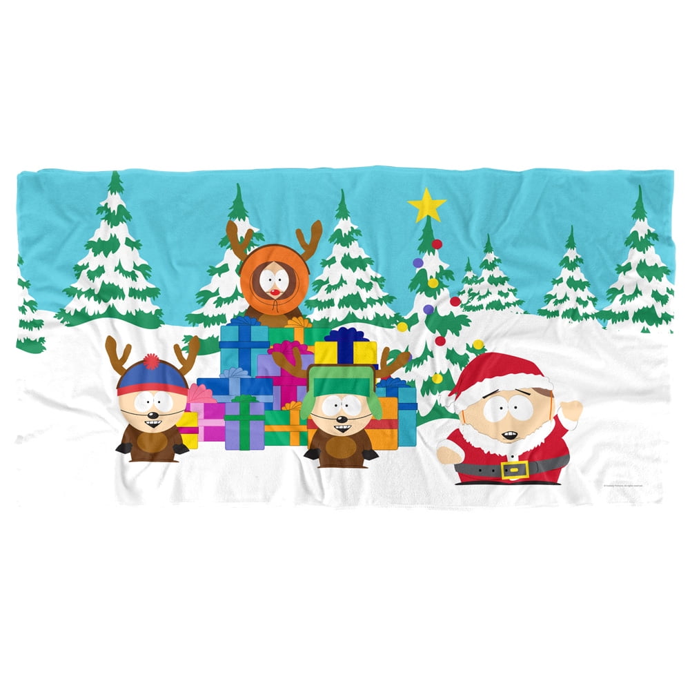 South Park Beach Towel, 30'x60' Cartman Santa and Reindeer Boys Beach ...