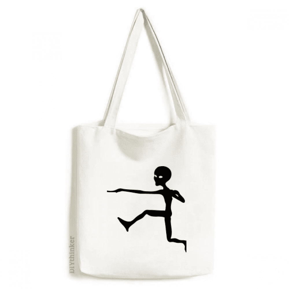 Universe Alien Monster Jumping Alien Tote Canvas Bag Shopping Satchel ...