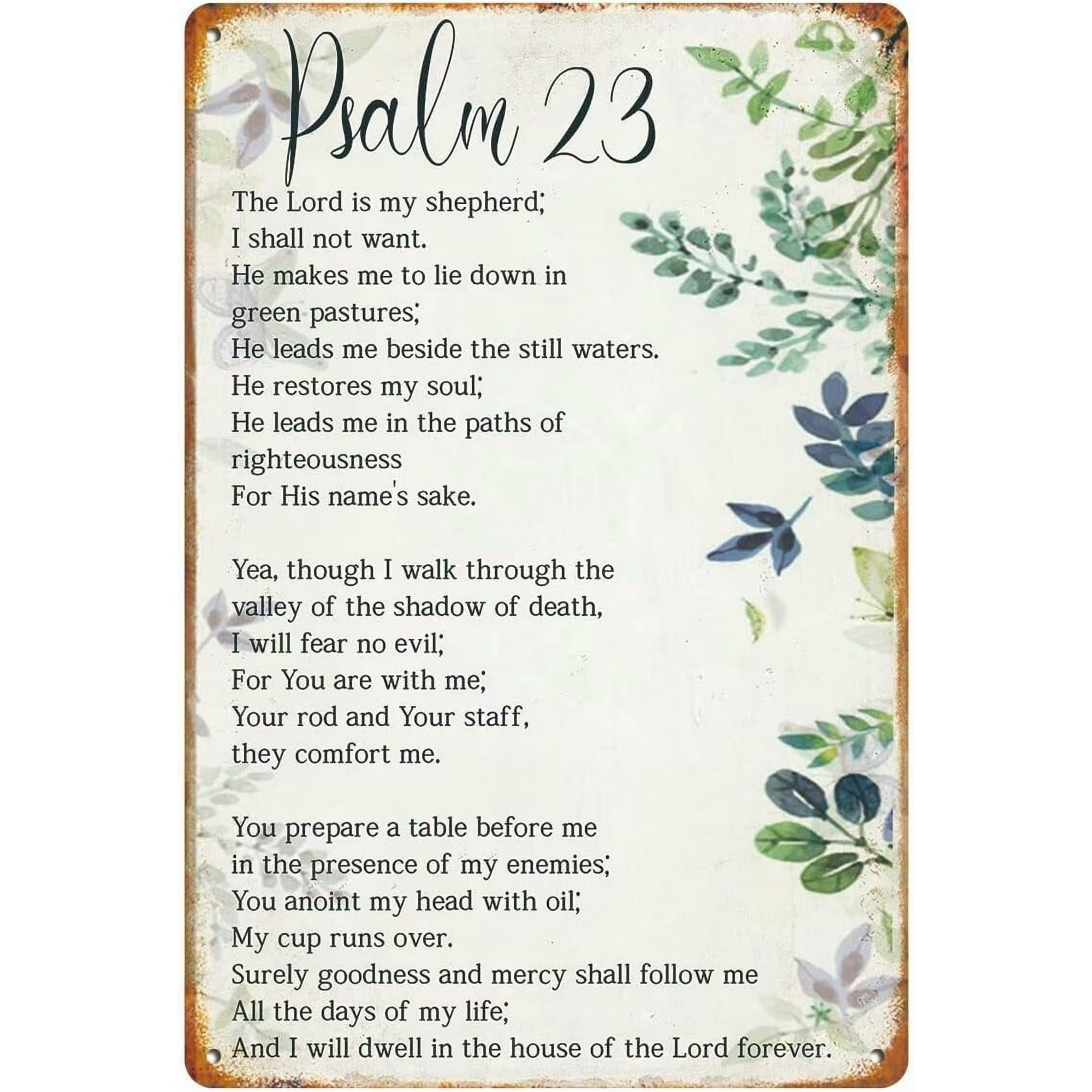 Click here for Aocisuki Bible Verse Psalm 23 Christian Metal Sign... prices