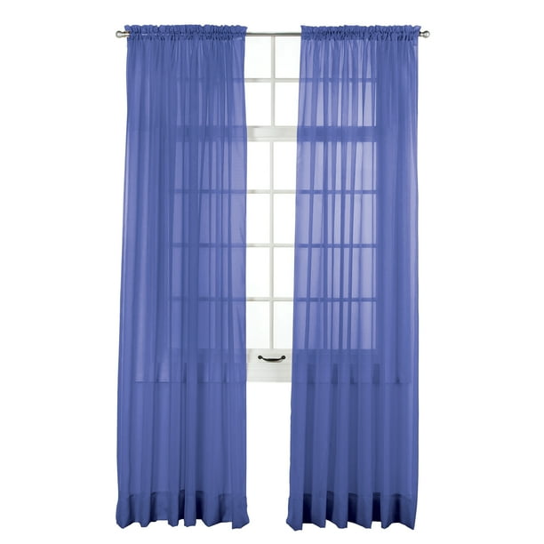 Collections Etc Elegance Sheer Window Curtain Panel Periwinkle 60" x 84 ...